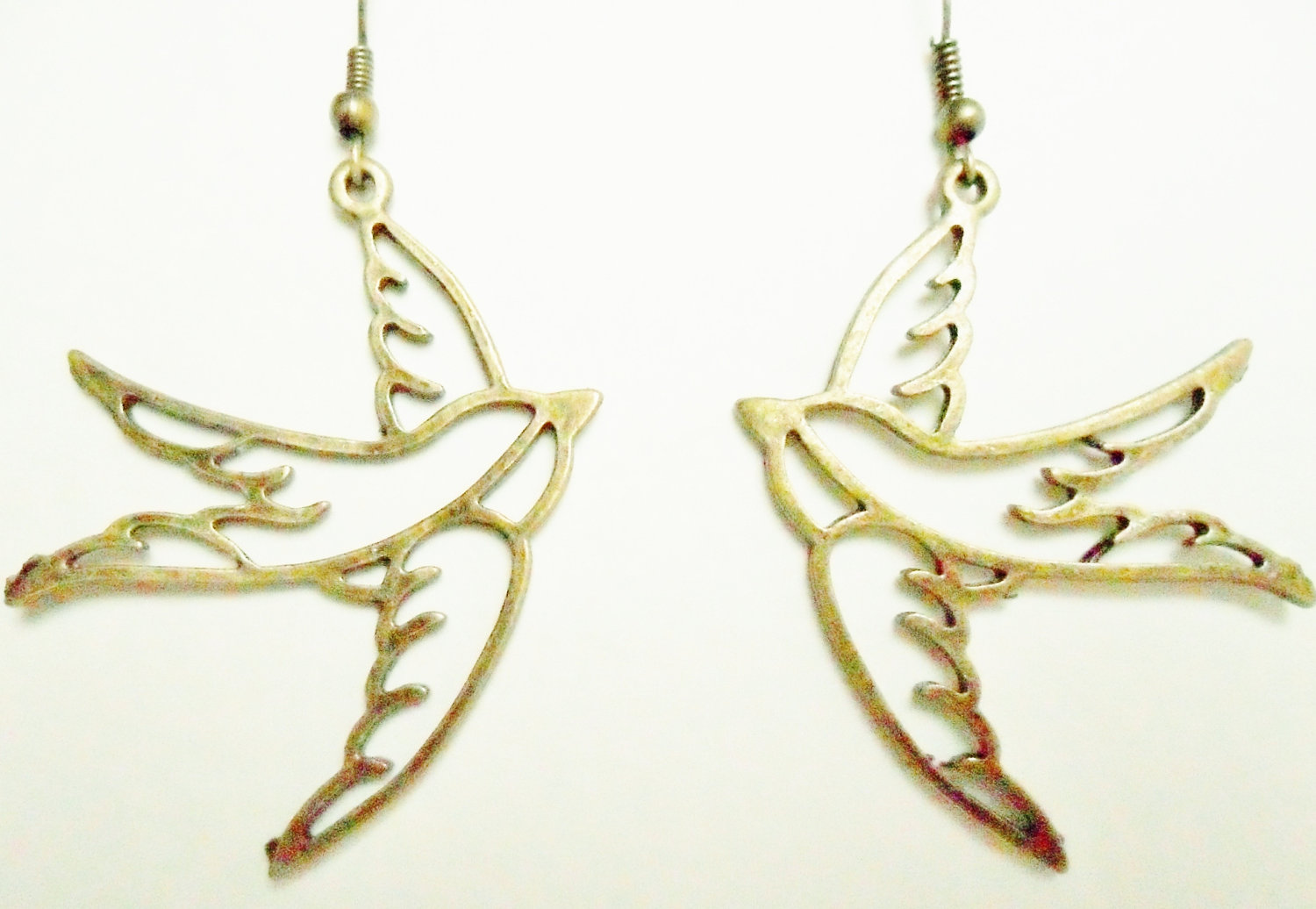 Swallow Earrings In Antique Bronze Big & Bold Statement Tattoo Sailor ...
